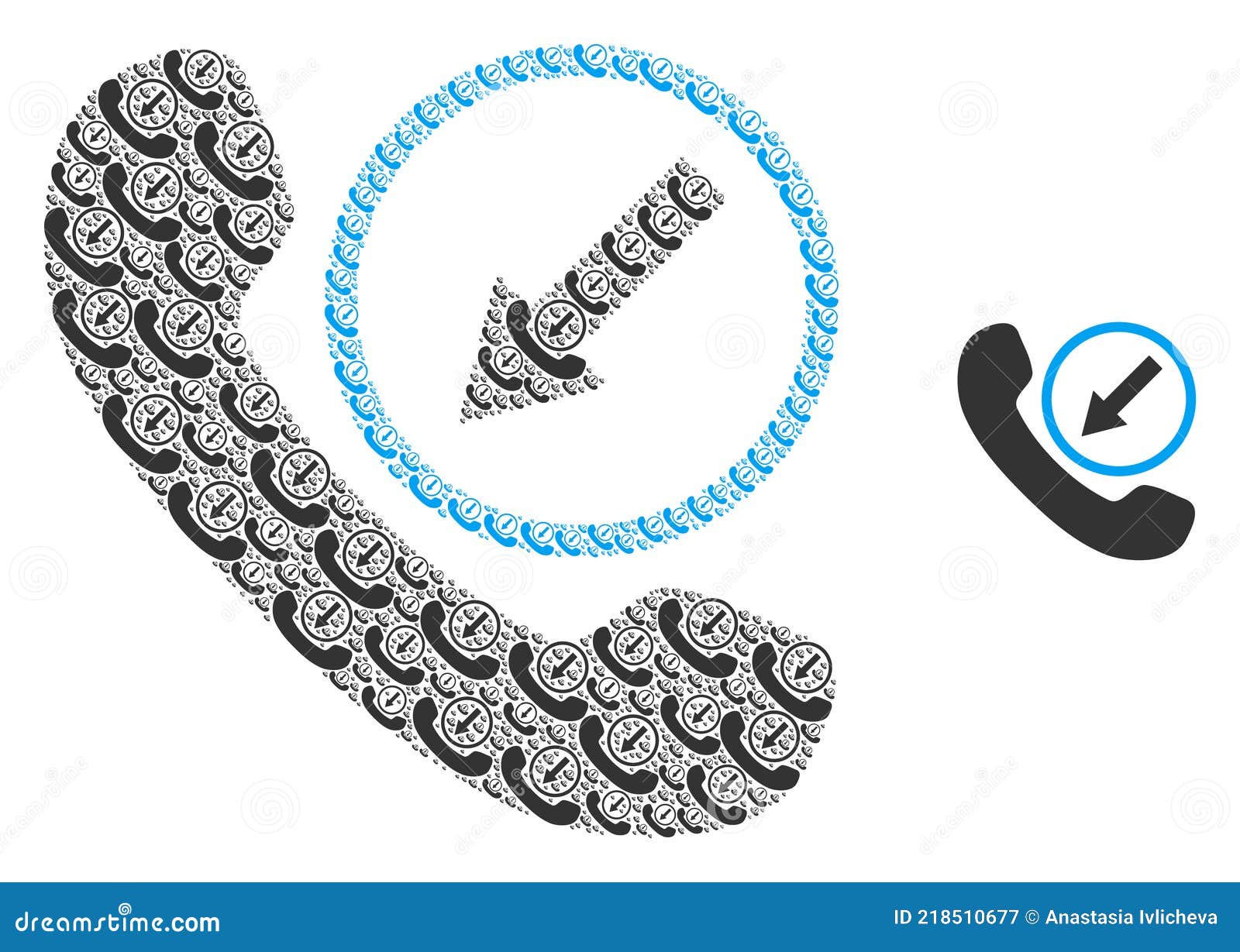 Incoming Call Recursion Icon Collage Stock Vector - Illustration of ...