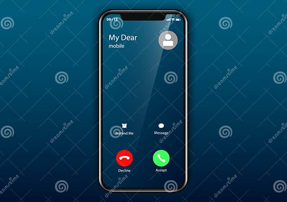 Incoming Call Screen User Interface Mobile Phone Stock Vector ...