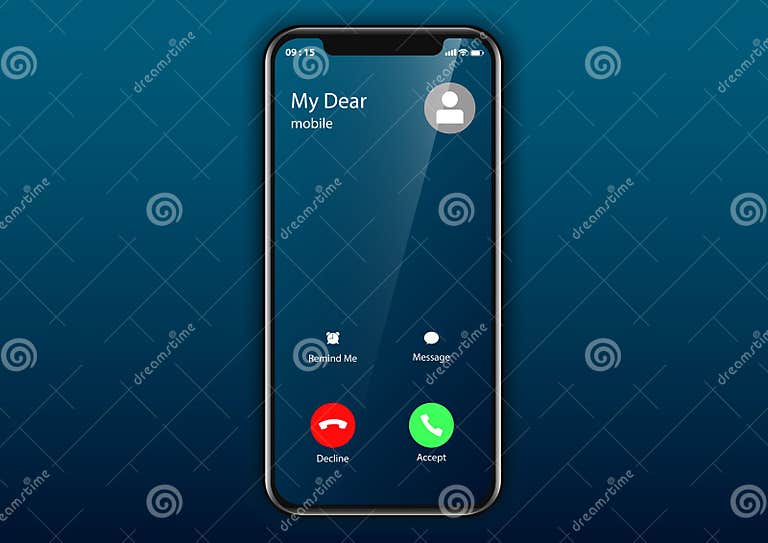 Incoming Call Screen User Interface Mobile Phone Stock Vector ...