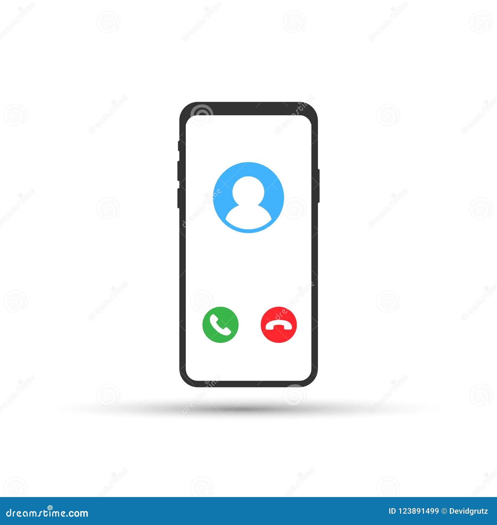 Incoming Call. Smartphone with Call Screen. Vector Illustration. Stock ... Incoming Call. Smartphone with Call Screen. Vector Illustration. Stock ...