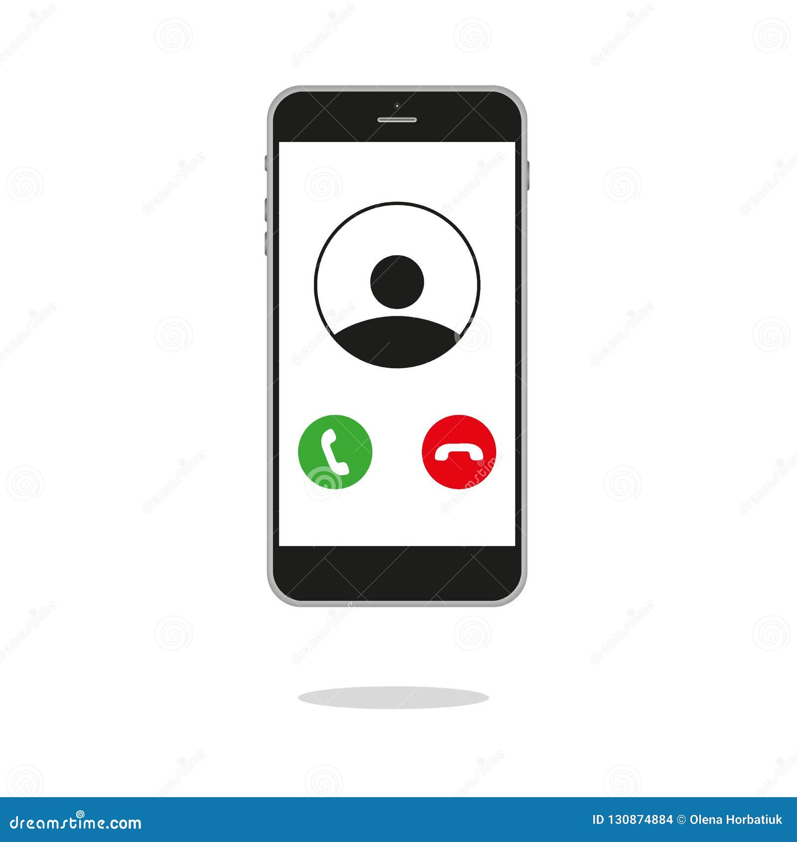 Incoming Call on Smartphone Screen. Flat Design Vector Illustration ...
