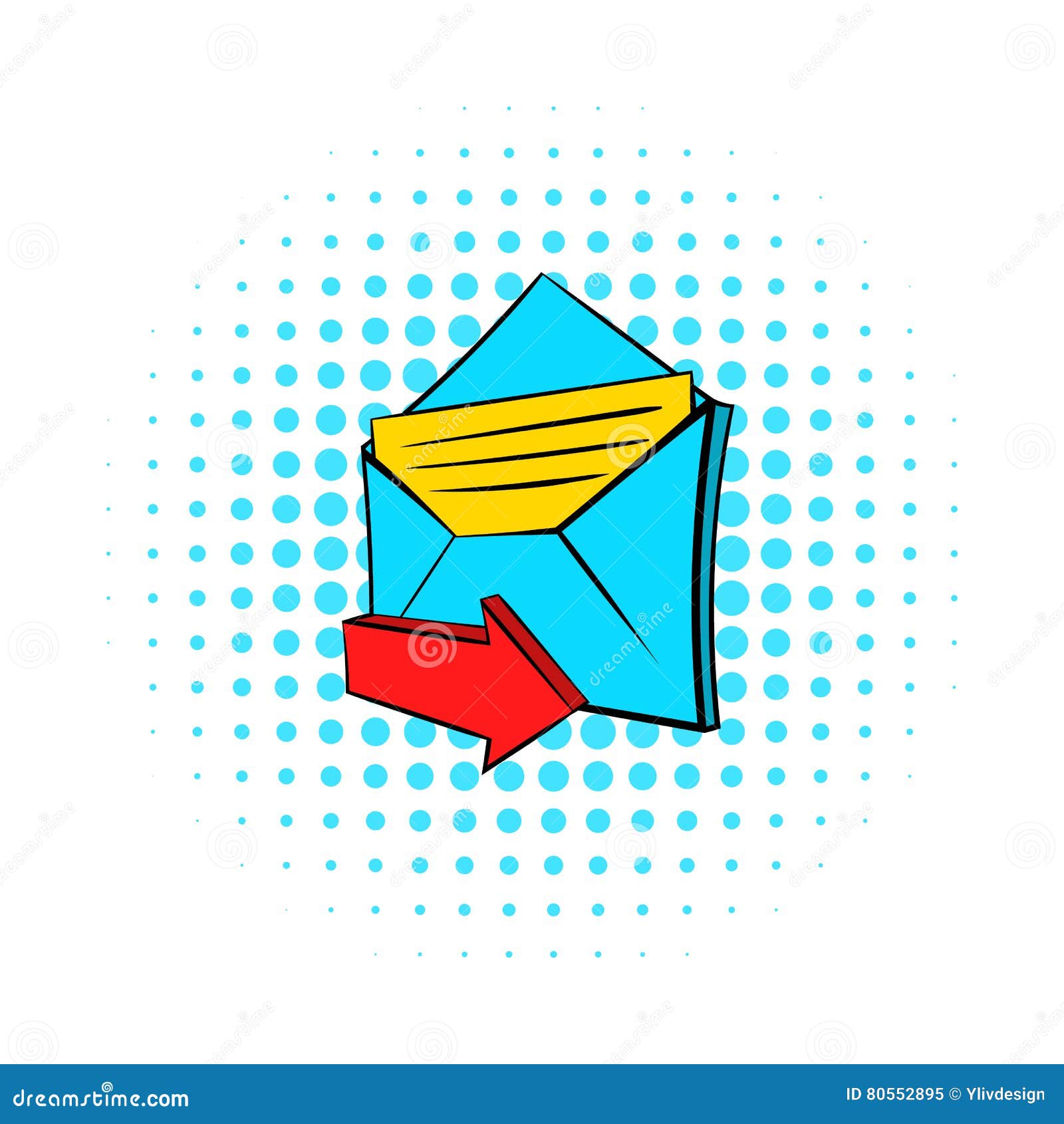 Incoming E-mail Icon, Pop-art Style Stock Vector - Illustration of blog ...