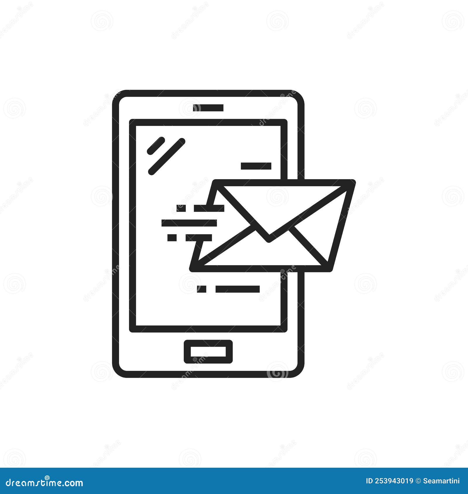Incoming Email Message Notification on Screen Icon Stock Vector ...