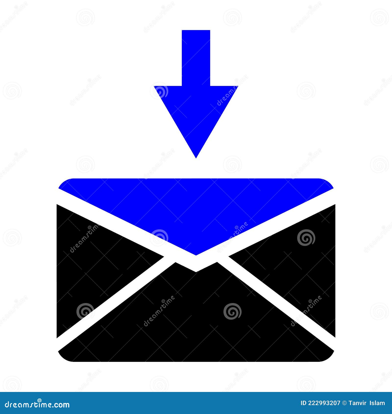 Incoming Mail Icon stock vector. Illustration of envelope - 222993207