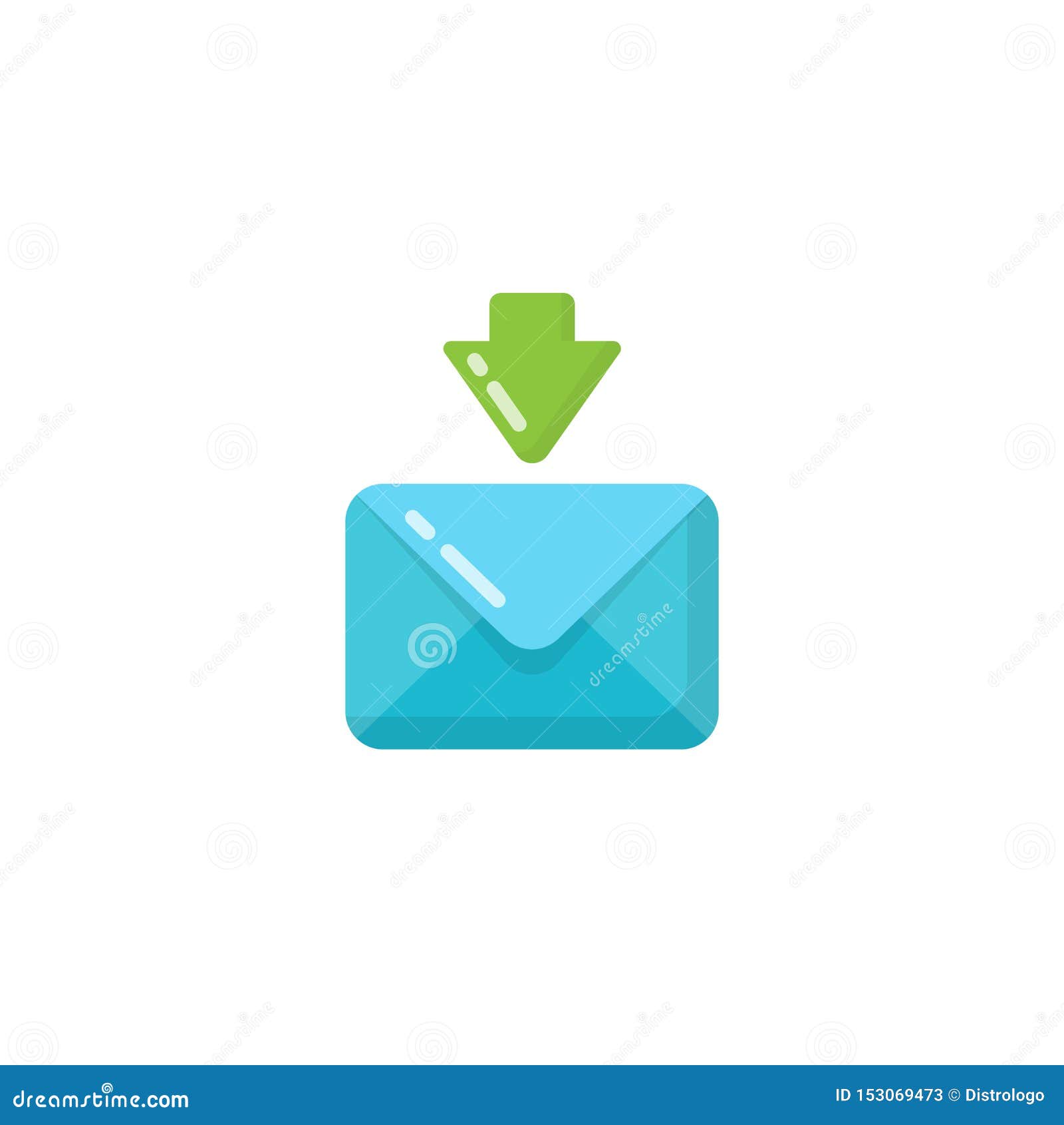 Incoming Message Envelope Icon Design. Email Received Icon Design Stock ...