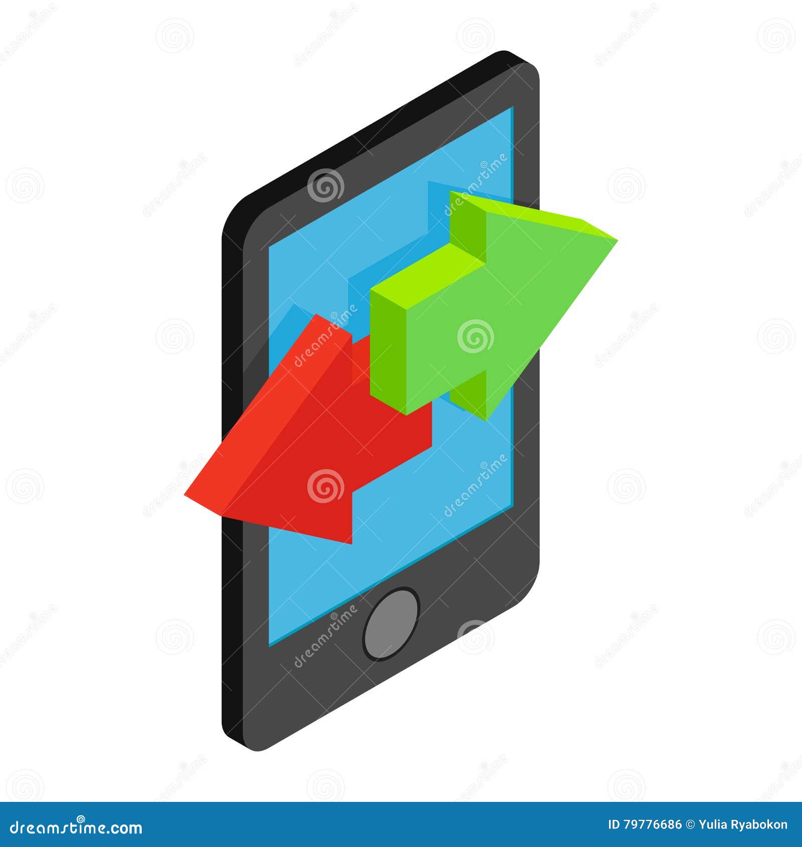 Incoming and Outgoing Calls Isometric 3d Icon Stock Vector ...
