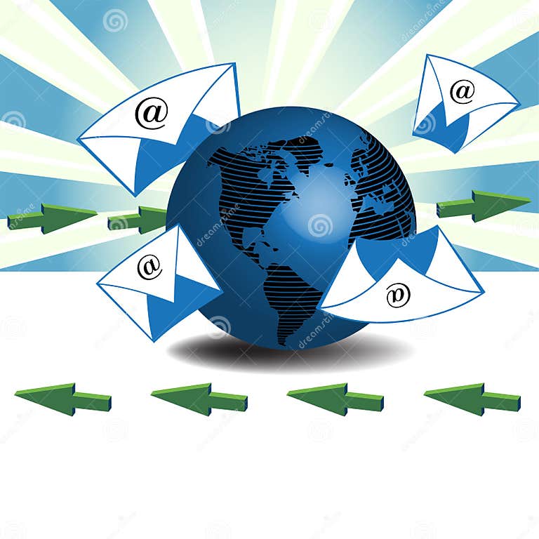 Incoming and Outgoing Email Stock Vector - Illustration of arrows ...