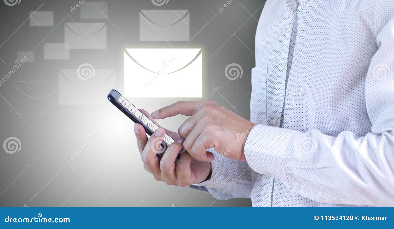 Incoming and Outgoing Email Checking on Mobile Device Stock Photo ...