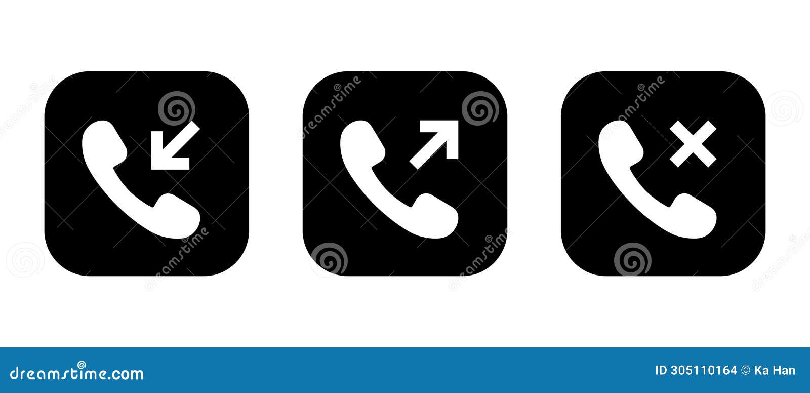 Incoming, Outgoing, and Missed Call Icon on Black Square Stock ... Incoming, Outgoing, and Missed Call Icon on Black Square Stock ...
