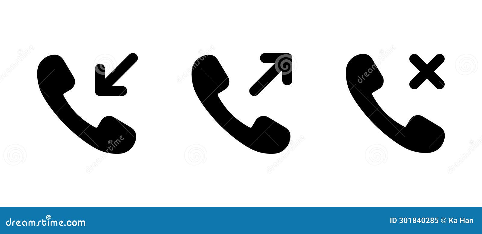 Incoming And Outgoing, Missed Call Icon. Calling History Symbol Vector ...