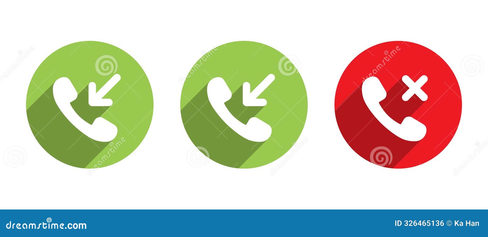 Set Incoming, Outgoing, Missed Call Phone Icon. Answer And Decline ...