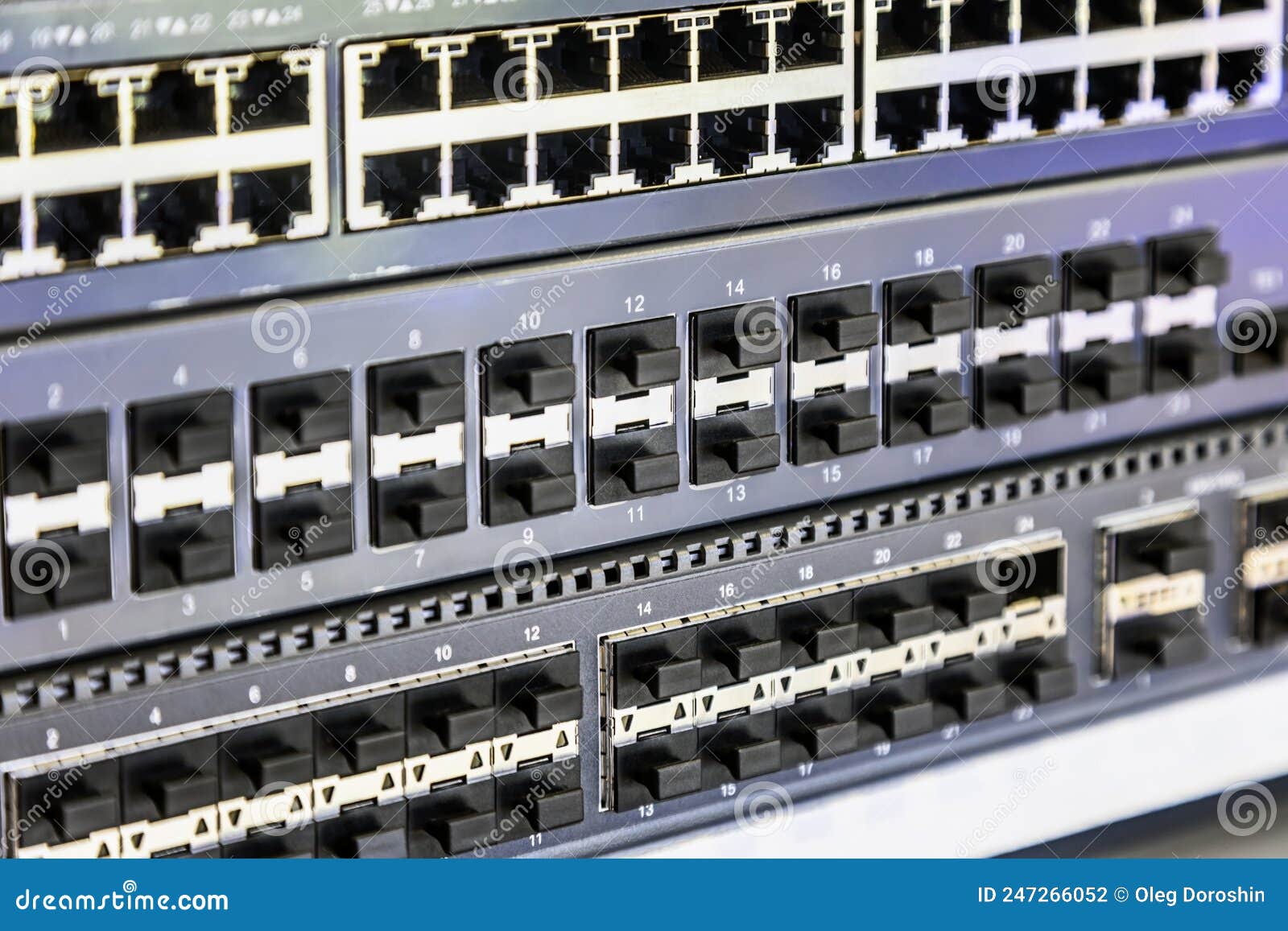 Incoming and Outgoing Outputs of the Managed Switch Stock Photo - Image ...