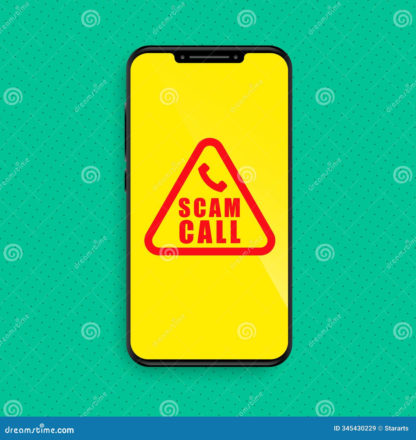 Incoming Scam Phone Call with Display Screen Stock Vector ...