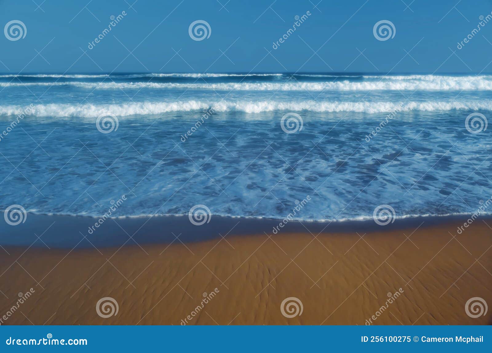 Incoming Whitewater Waves Lapping Onto Sandy Shore Stock Image - Image ...