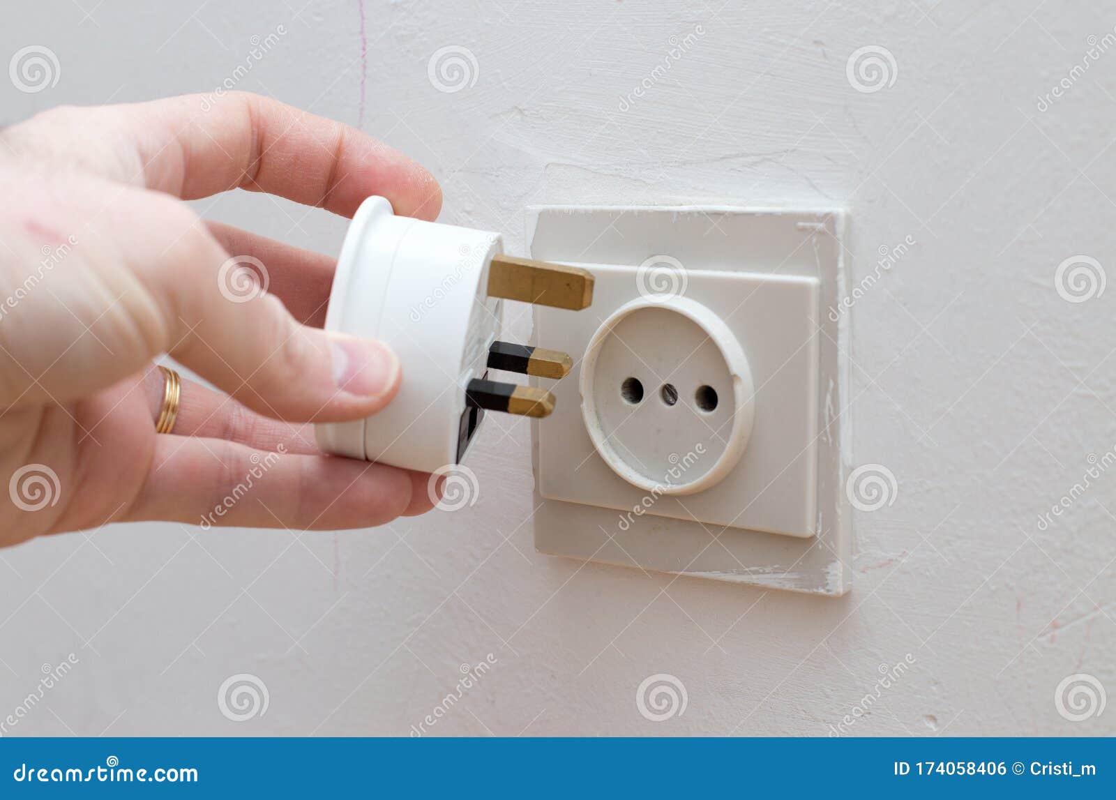 Incompatible Electricity Plug and Socket Stock Photo - Image of british ...