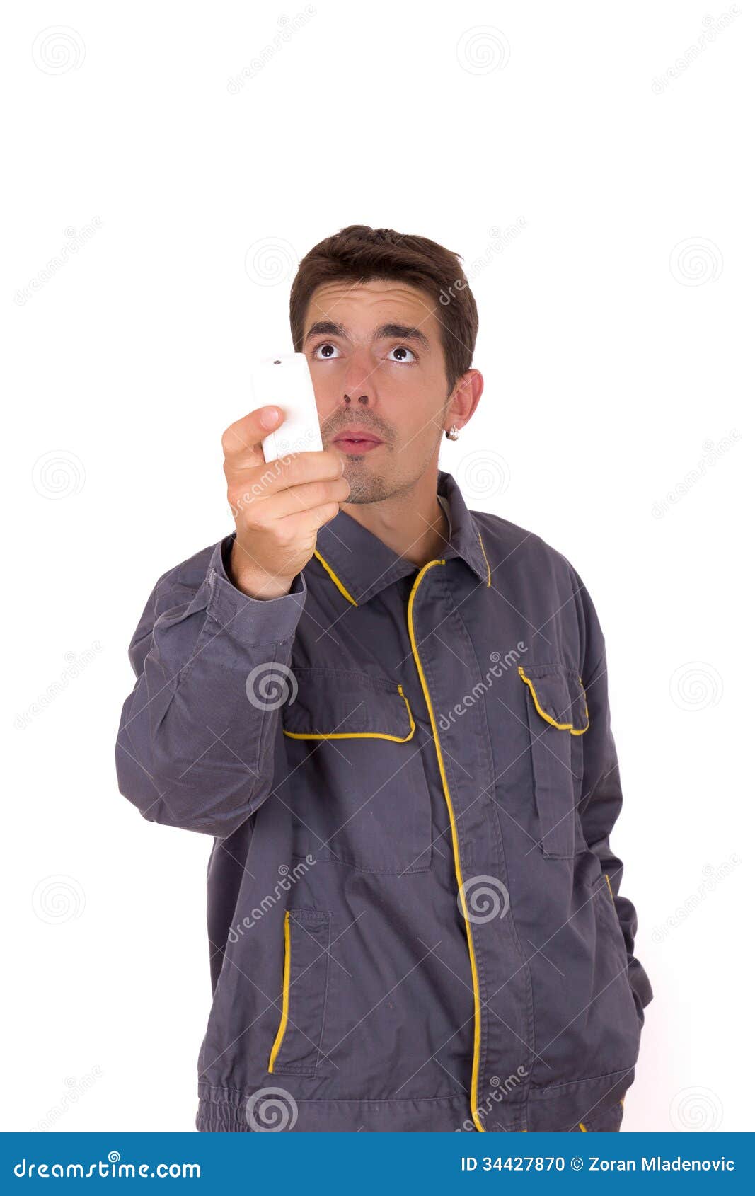 Incompetent man worker stock photo. Image of good, young - 34427870