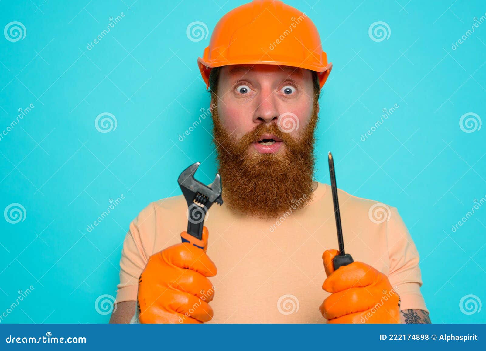 Incompetent Worker is Afraid and Worried about His Work Stock Photo ...
