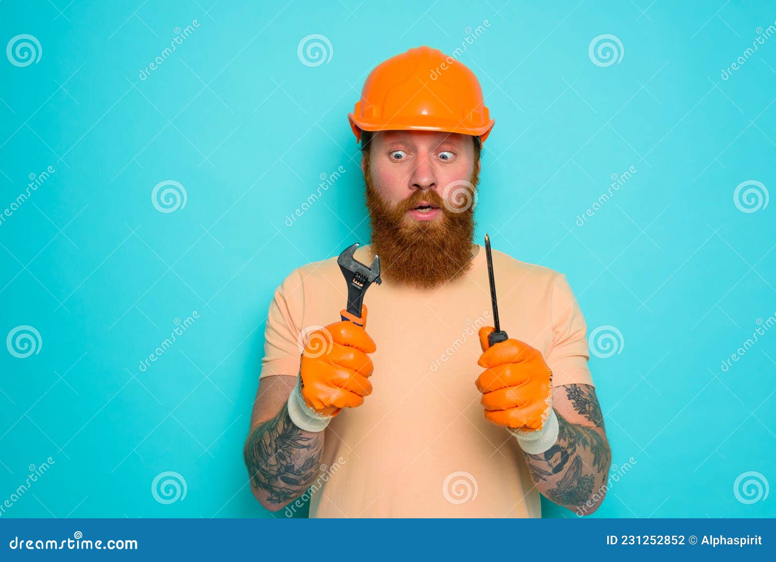 Incompetent Worker is Afraid and Worried about His Work Stock Photo ...