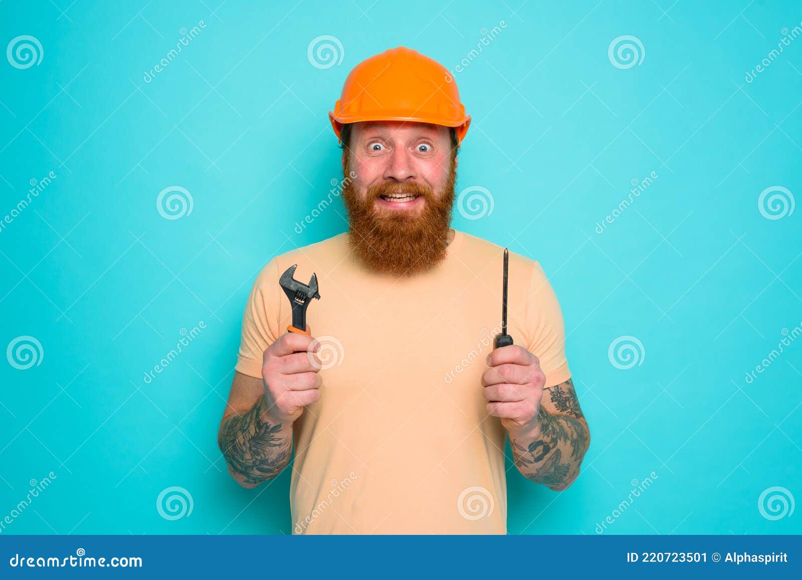 Incompetent Worker is Unsure and Confused about His Work Stock Image ...