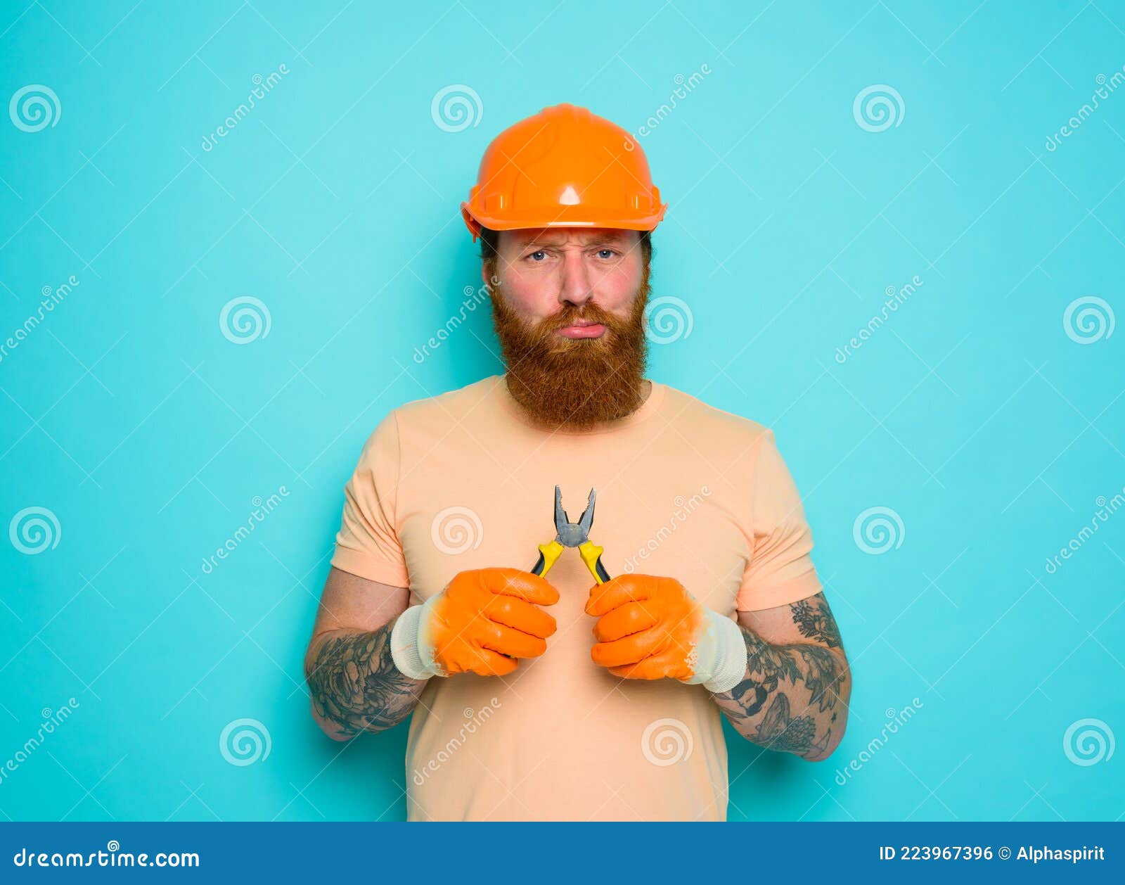 Incompetent Worker is Unsure and Confused about His Work Stock Photo ...