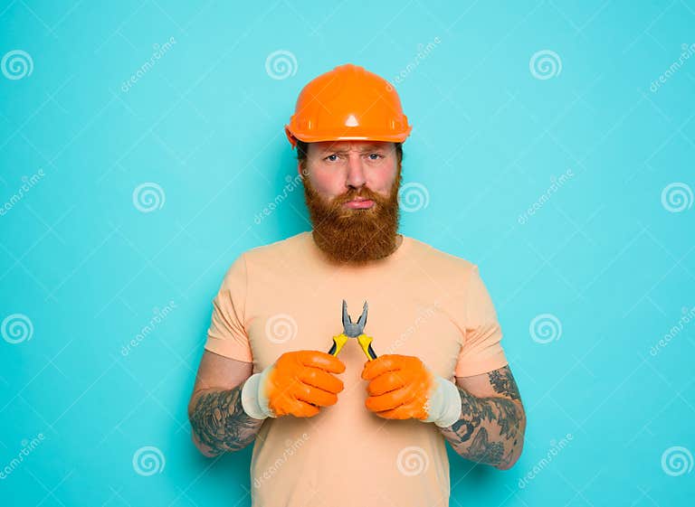 Incompetent Worker is Unsure and Confused about His Work Stock Photo ...