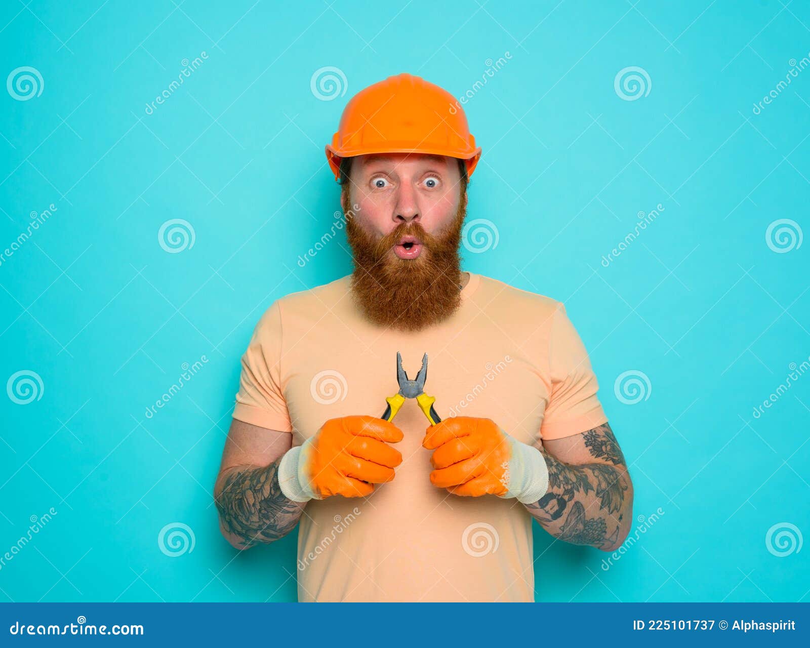 Incompetent Worker is Unsure and Confused about His Work Stock Image ...