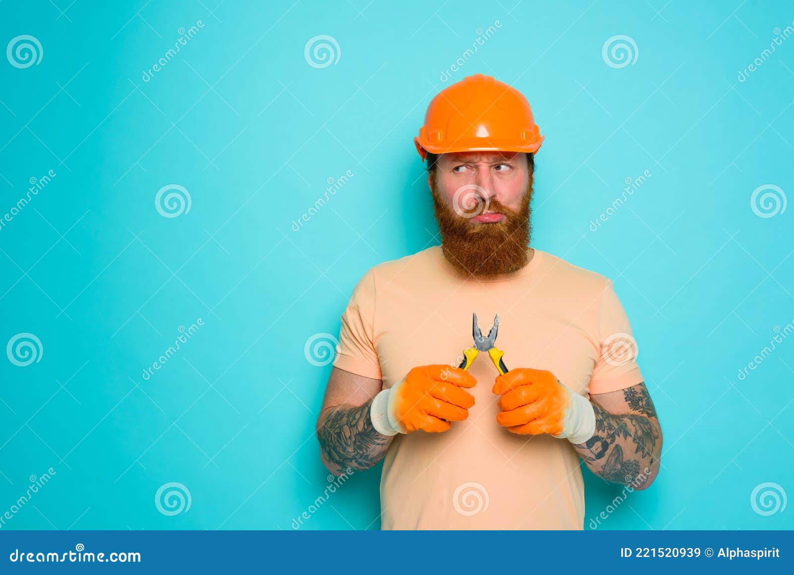 Incompetent Worker is Unsure and Confused about His Work Stock Image ...