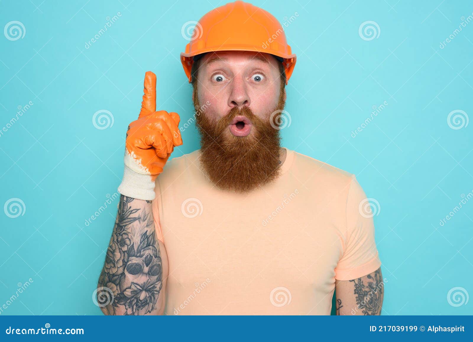 Incompetent Worker is Wondered about His Work. Cyan Background Stock ...