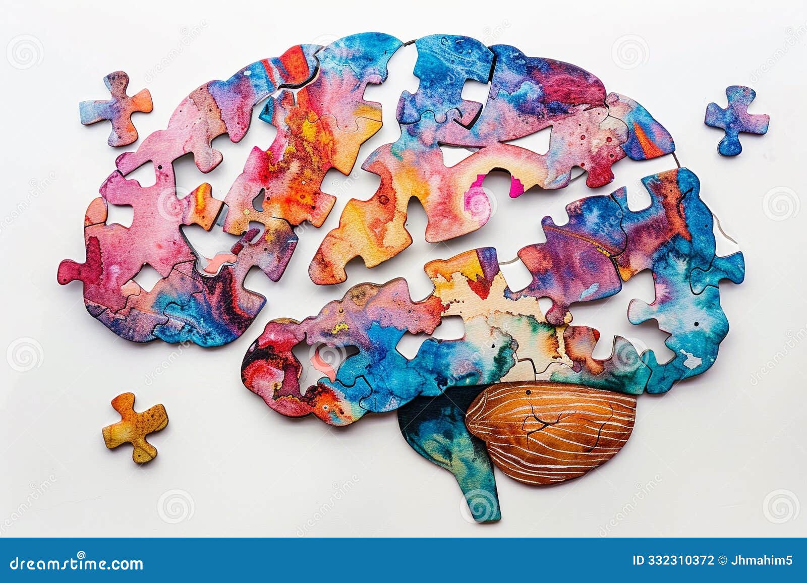 Incomplete Brain Puzzle stock photo. Image of jigsaw - 332310372