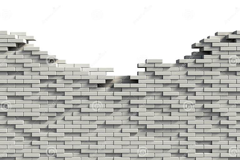 Incomplete brick wall stock illustration. Illustration of crash - 15601242
