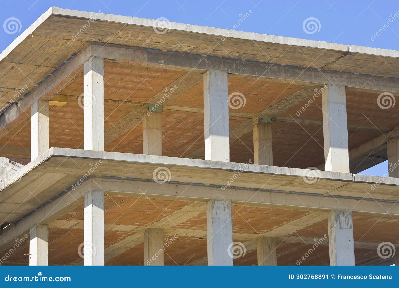Incomplete Building Concrete Construction Frame for the Construction of ...