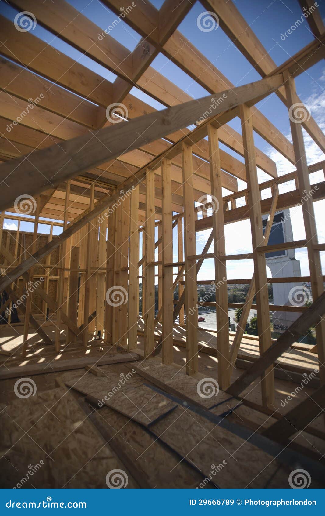 Incomplete Framework at Site Stock Image - Image of timber, developing ...