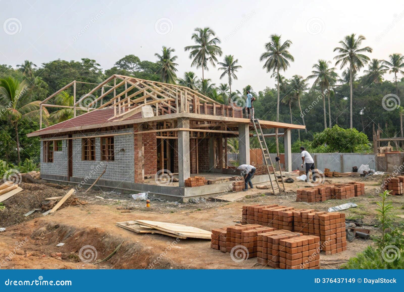 Construction Incomplete Timber Frame Royalty-Free Illustration ...