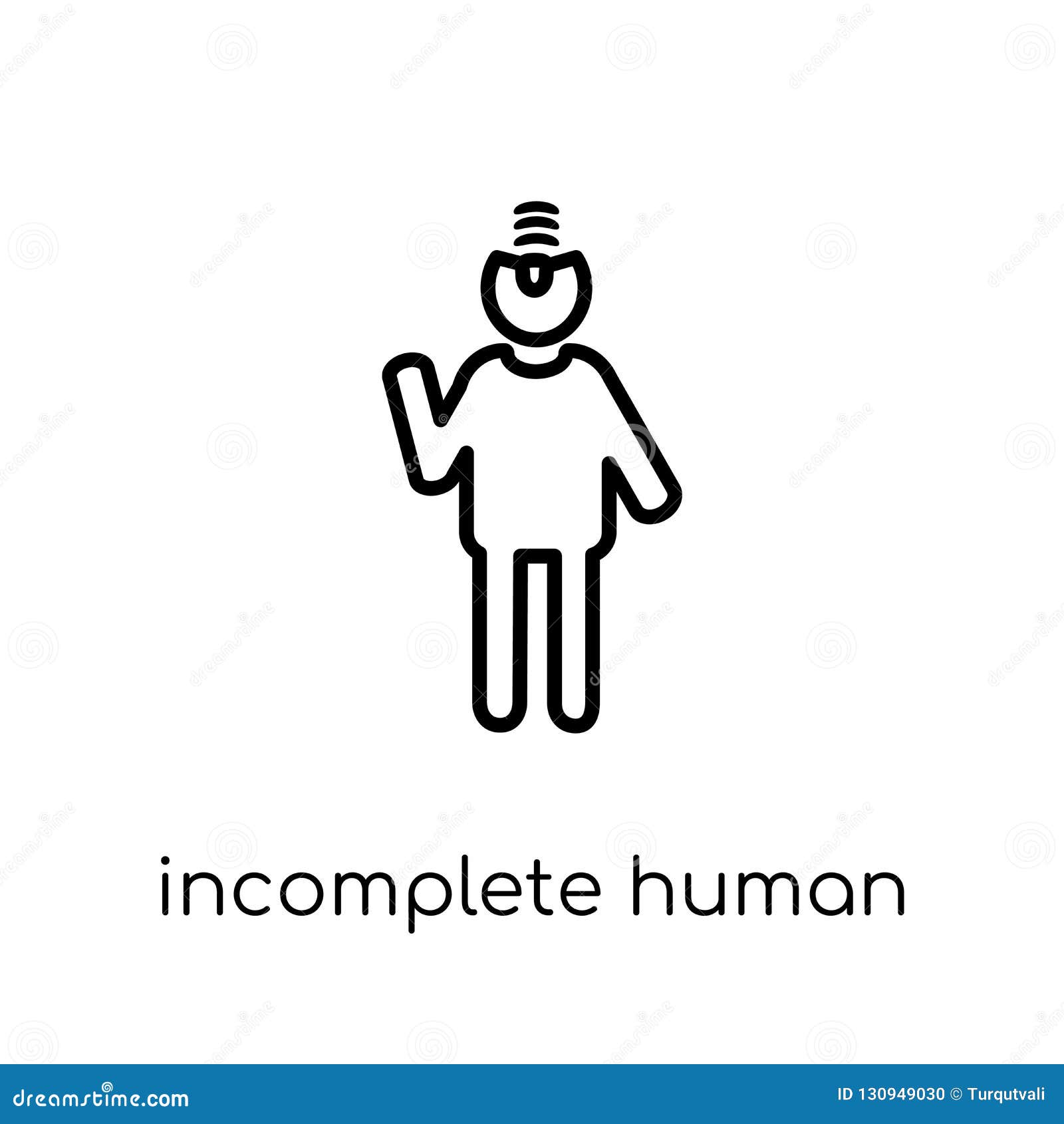 Incomplete Human Icon. Trendy Modern Flat Linear Vector Incomplete ...