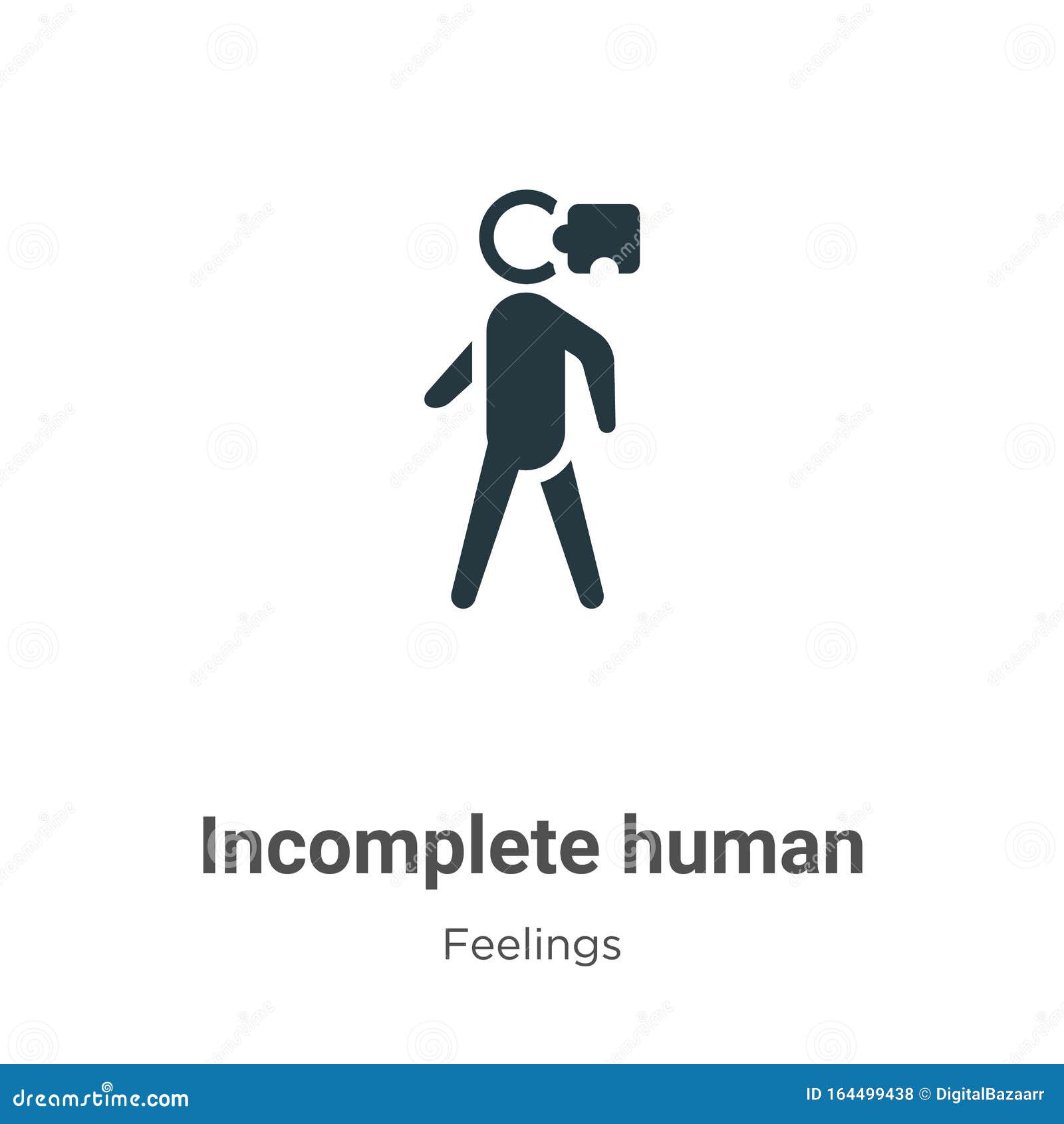 Incomplete Human Vector Icon on White Background. Flat Vector ...