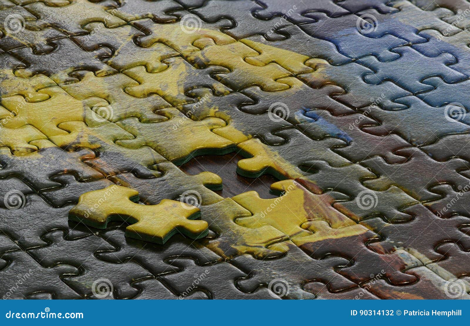 Incomplete Jigsaw Puzzle stock photo. Image of background - 90314132