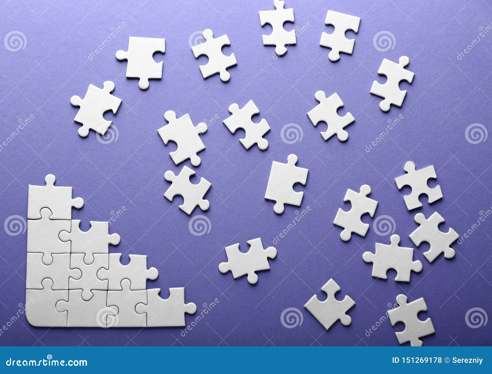 Incomplete Jigsaw Puzzle on Color Background Stock Photo - Image of ...