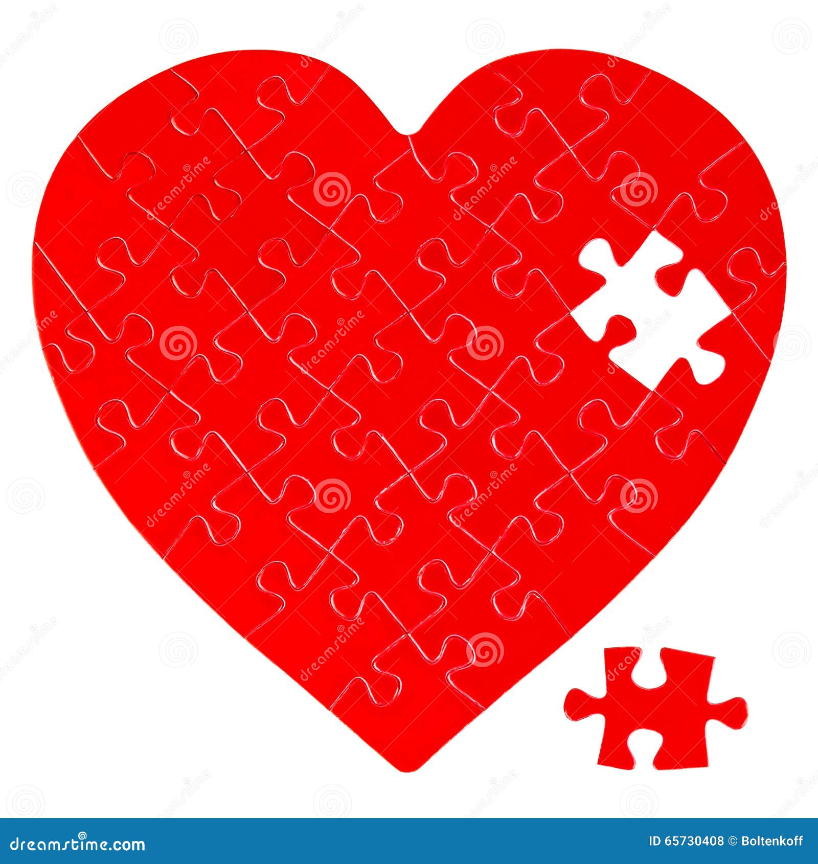 Incomplete Jigsaw Puzzle in a Shape of a Heart Stock Photo - Image of ...