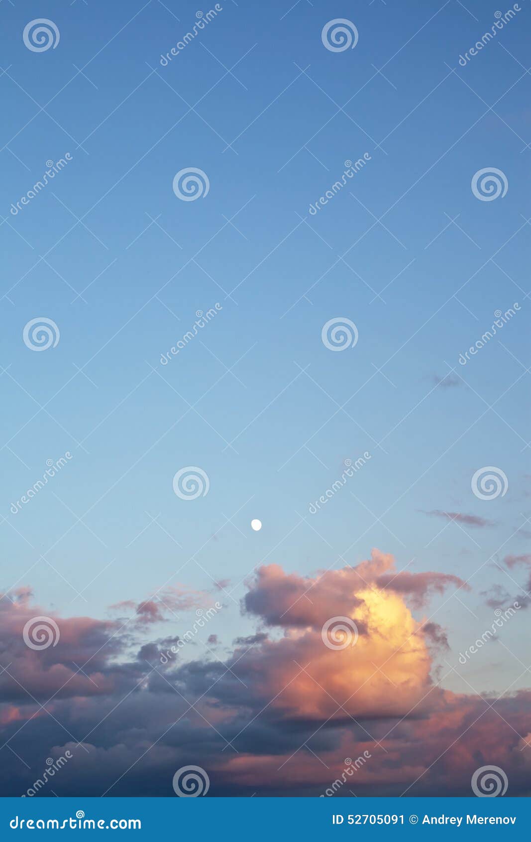 Incomplete moon stock image. Image of pink, nature, evening - 52705091