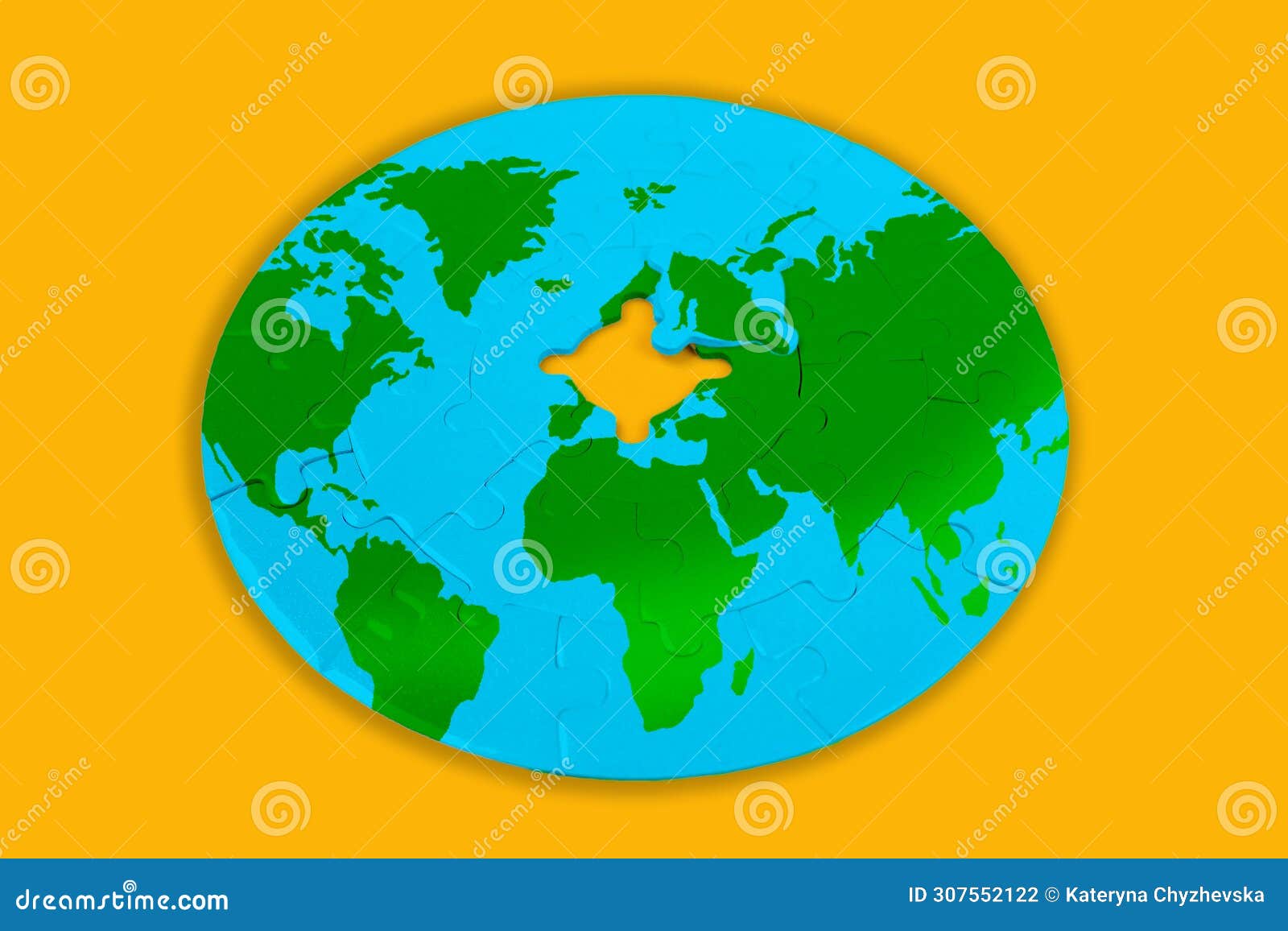 The Incomplete Puzzle of Earth: Jigsaw Map with Missing Element Stock ...