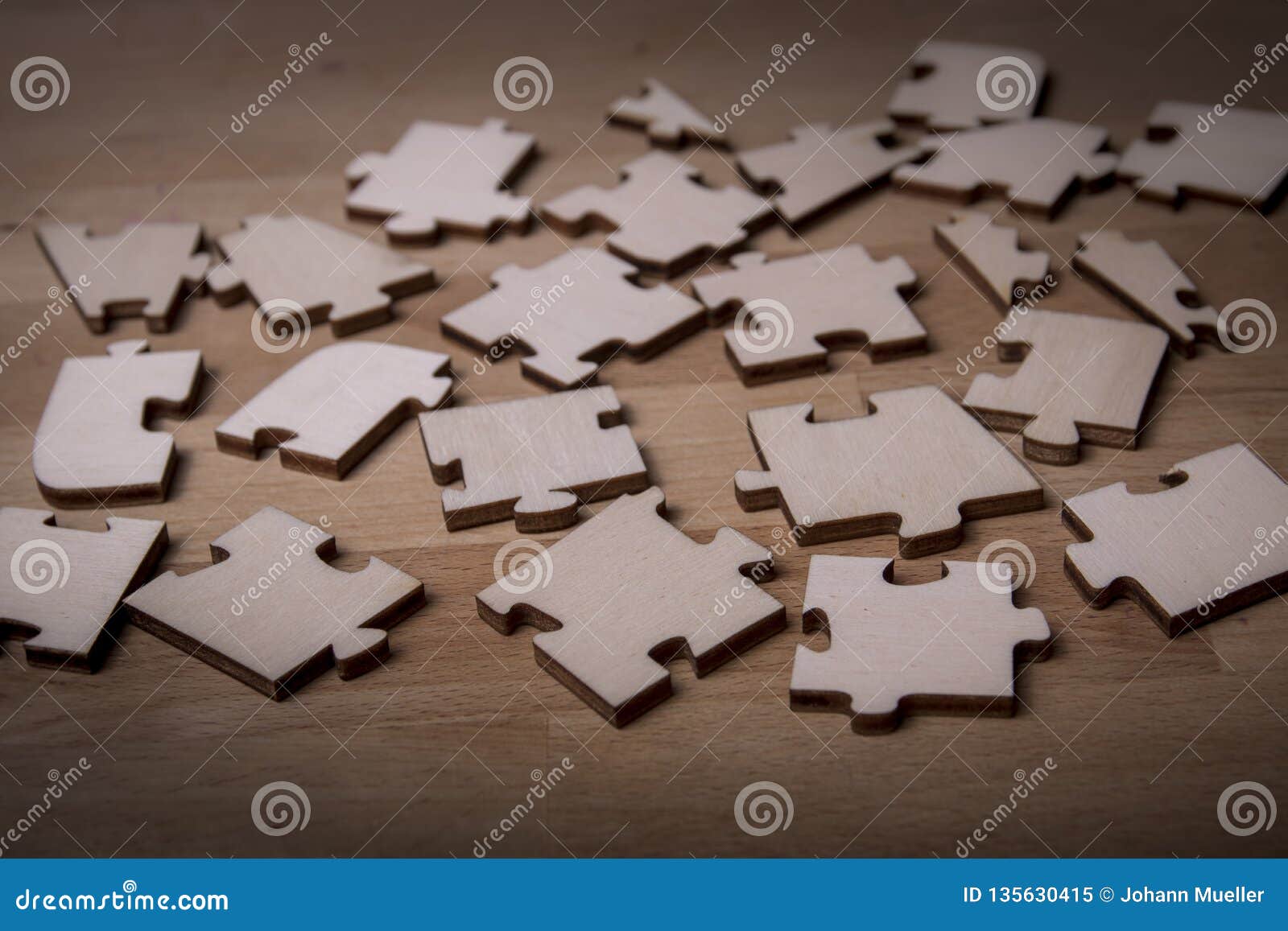 Incomplete Puzzles. Jigsaw Puzzle Stock Image - Image of wooden ...