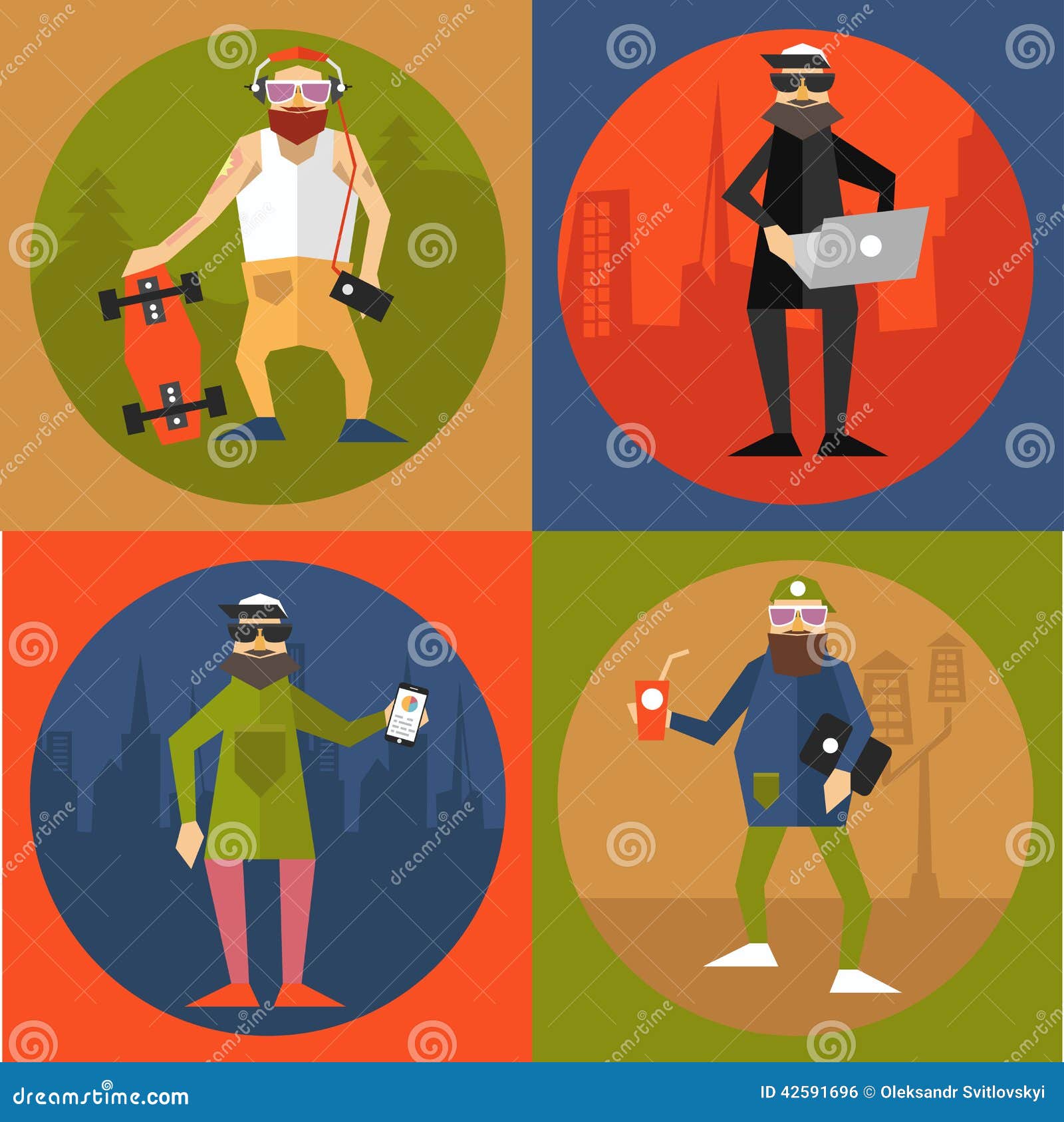 Inconformistas En Estilo Plano Moderno Ilustración del Vector ...