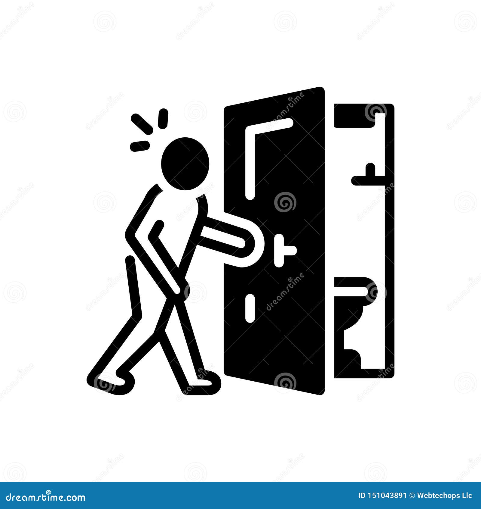 Black Solid Icon for Incontinence, Incontinency and Door Stock Vector ...