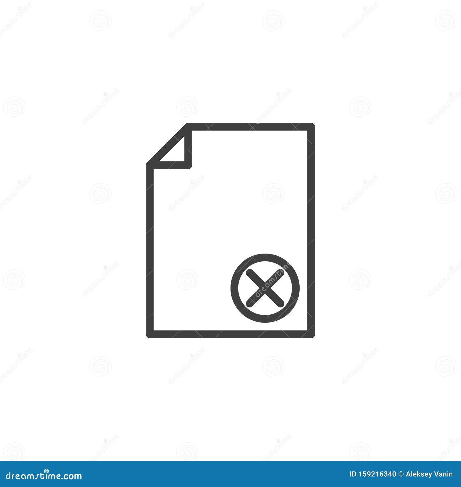 Incorrect File Type Line Icon Stock Vector - Illustration of pictogram ...