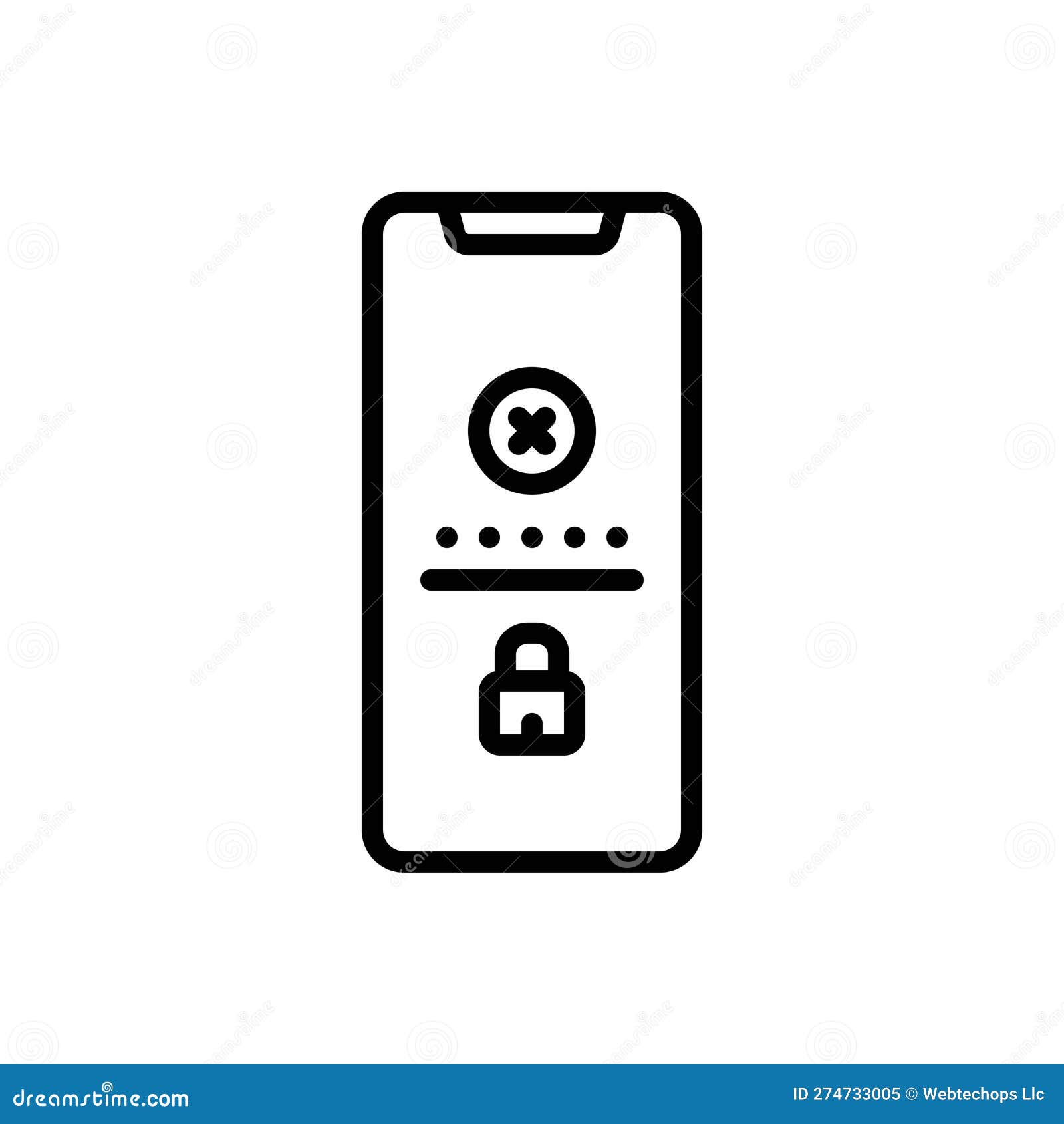 Black Line Icon for Incorrect, Wrong and Locked Stock Vector ...