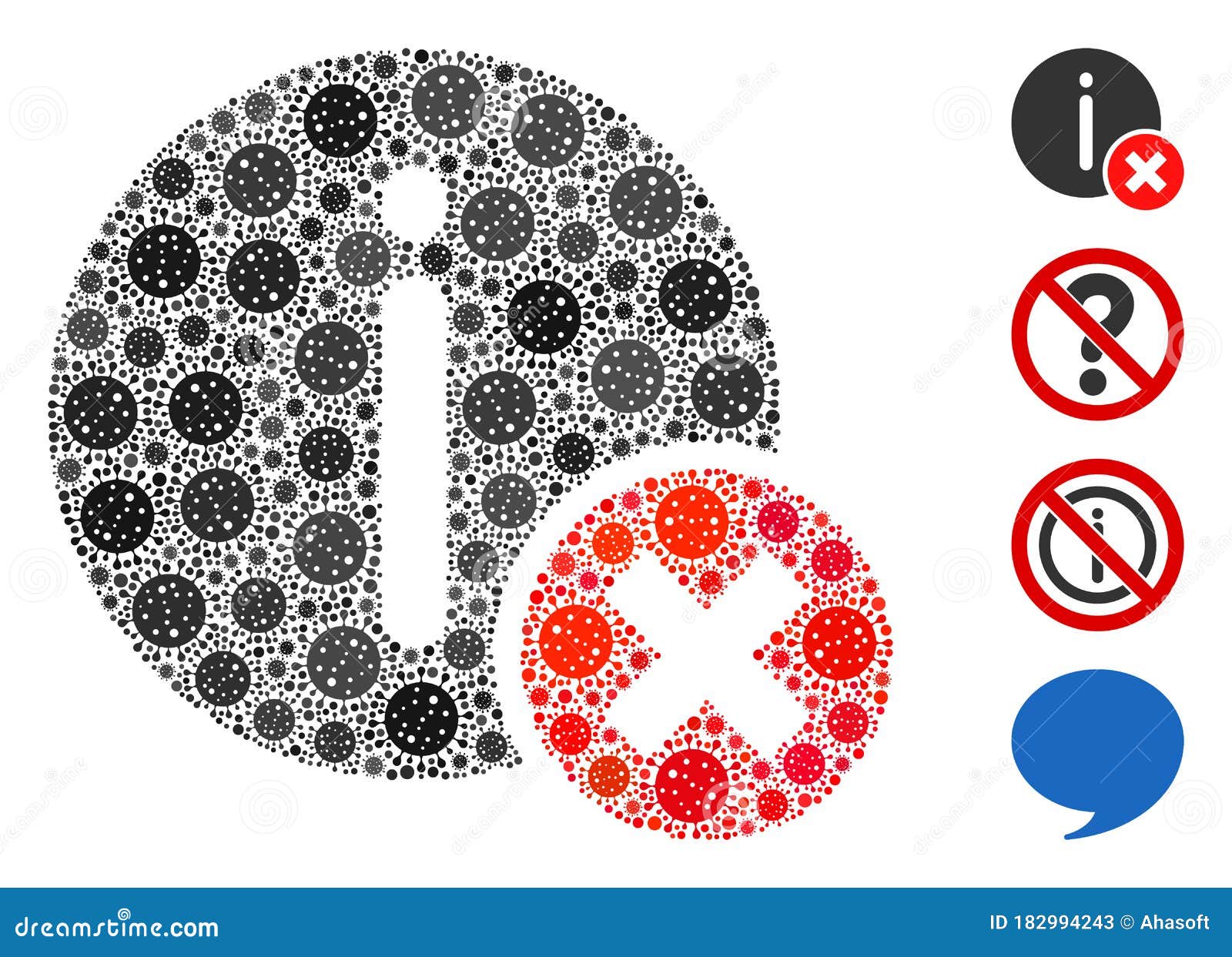 Incorrect Info Mosaic of Covid Virus Elements Stock Illustration ...