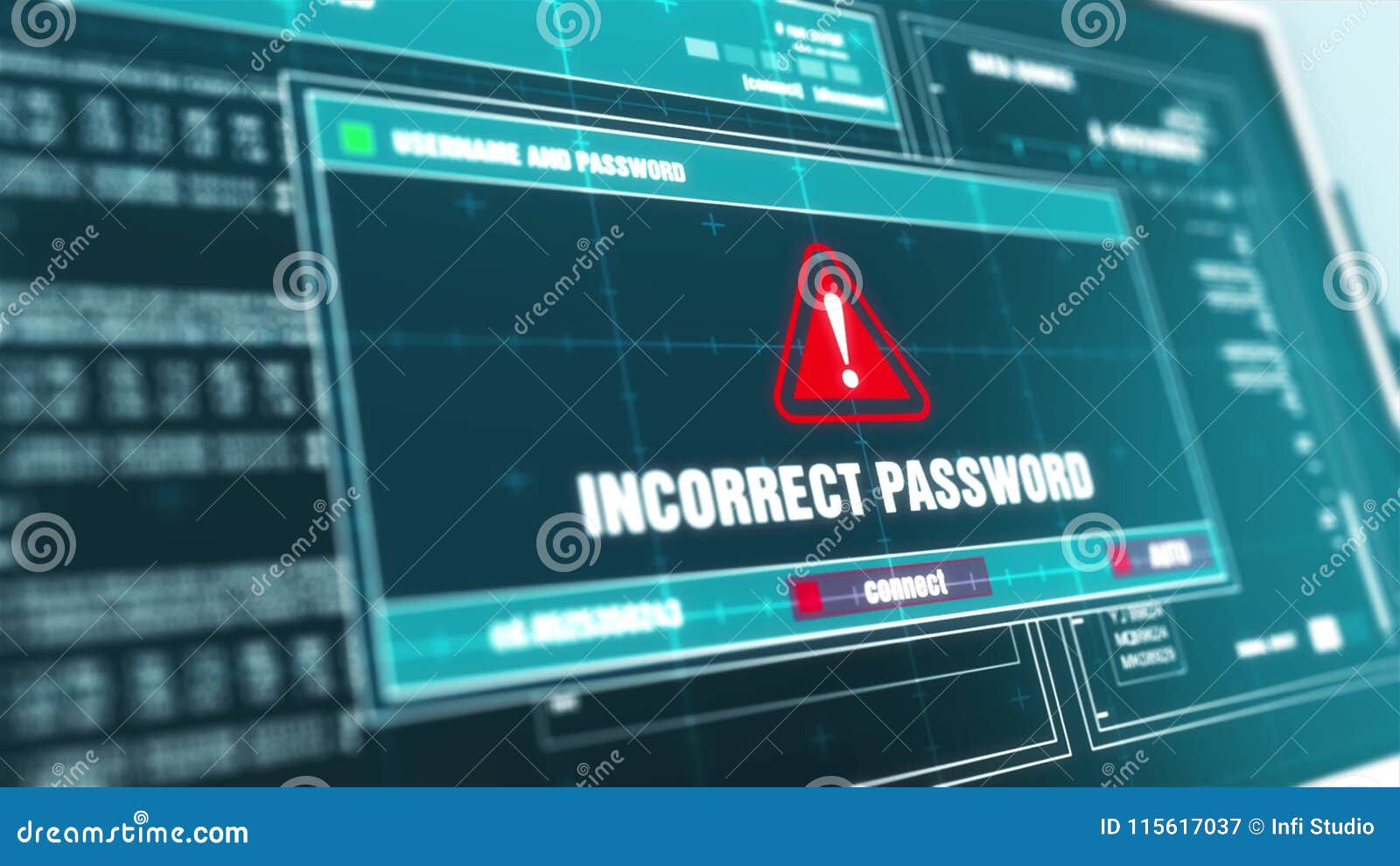 Incorrect Password Warning System Security Alert Error Message Computer 9433