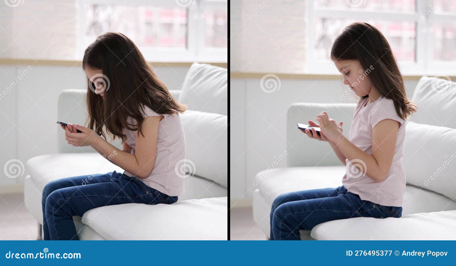 Incorrect Posture and Backache Using Smartphone Stock Image - Image of ...