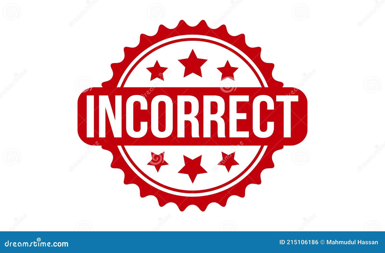 Incorrect Rubber Stamp. Red Incorrect Rubber Grunge Stamp Seal Vector ...