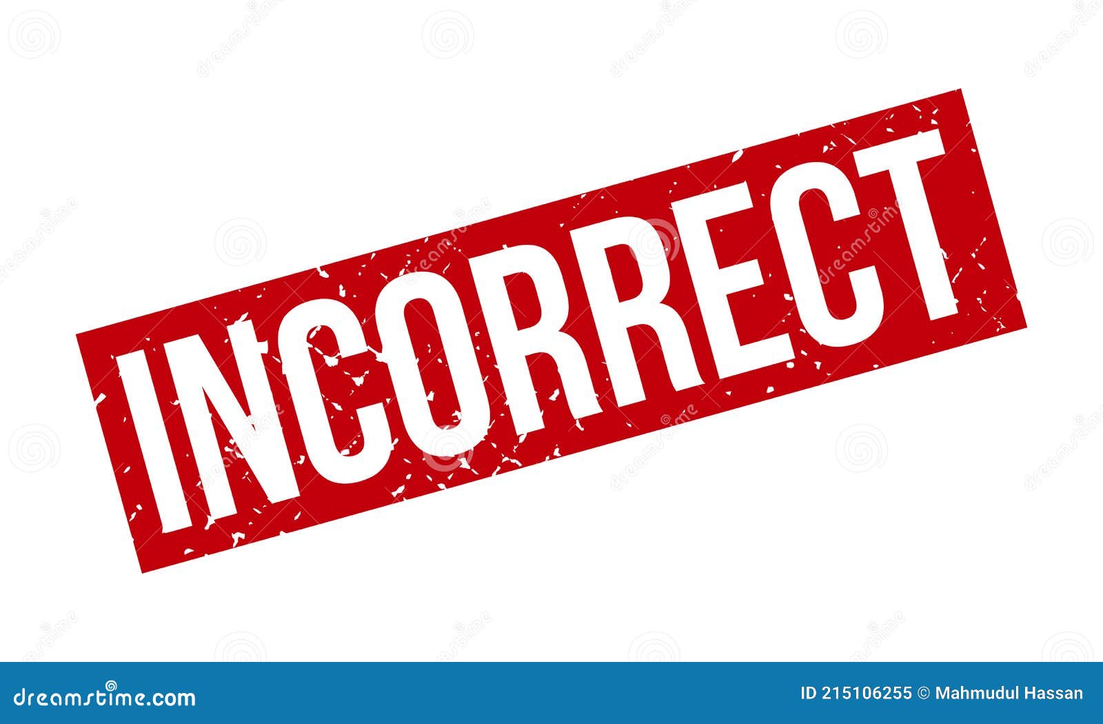 Incorrect Rubber Stamp. Red Incorrect Rubber Grunge Stamp Seal Vector ...